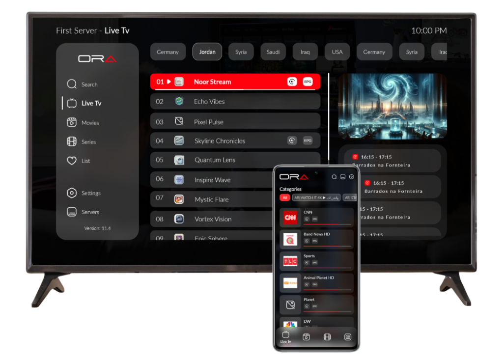 Oraplayer Home IPTV Service – Live TV, & HD Streaming App